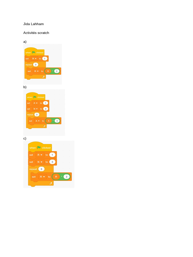 Activité scratch | PDF