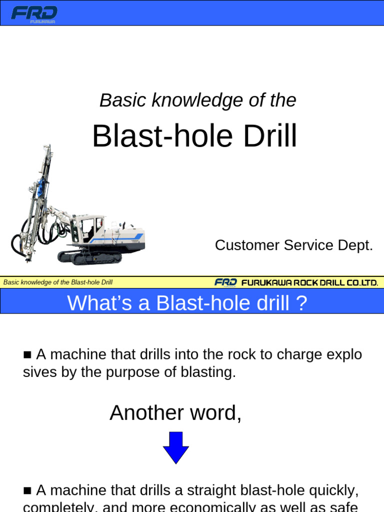 Basic Knowledge of The Blast-Hole Drill | PDF