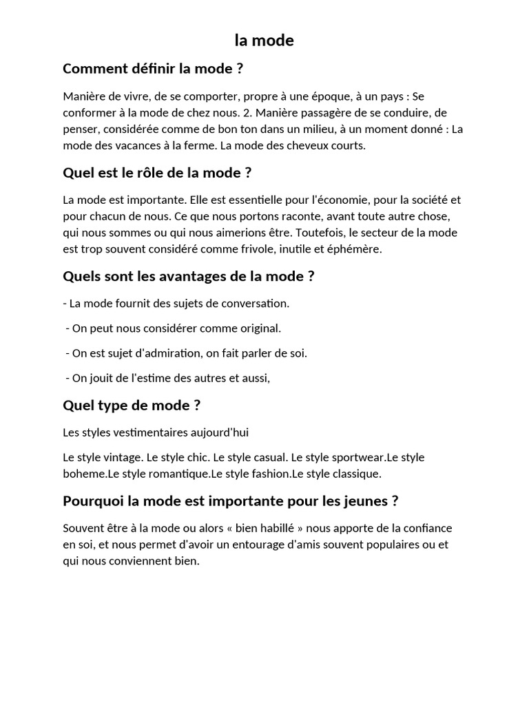 La Mode | PDF