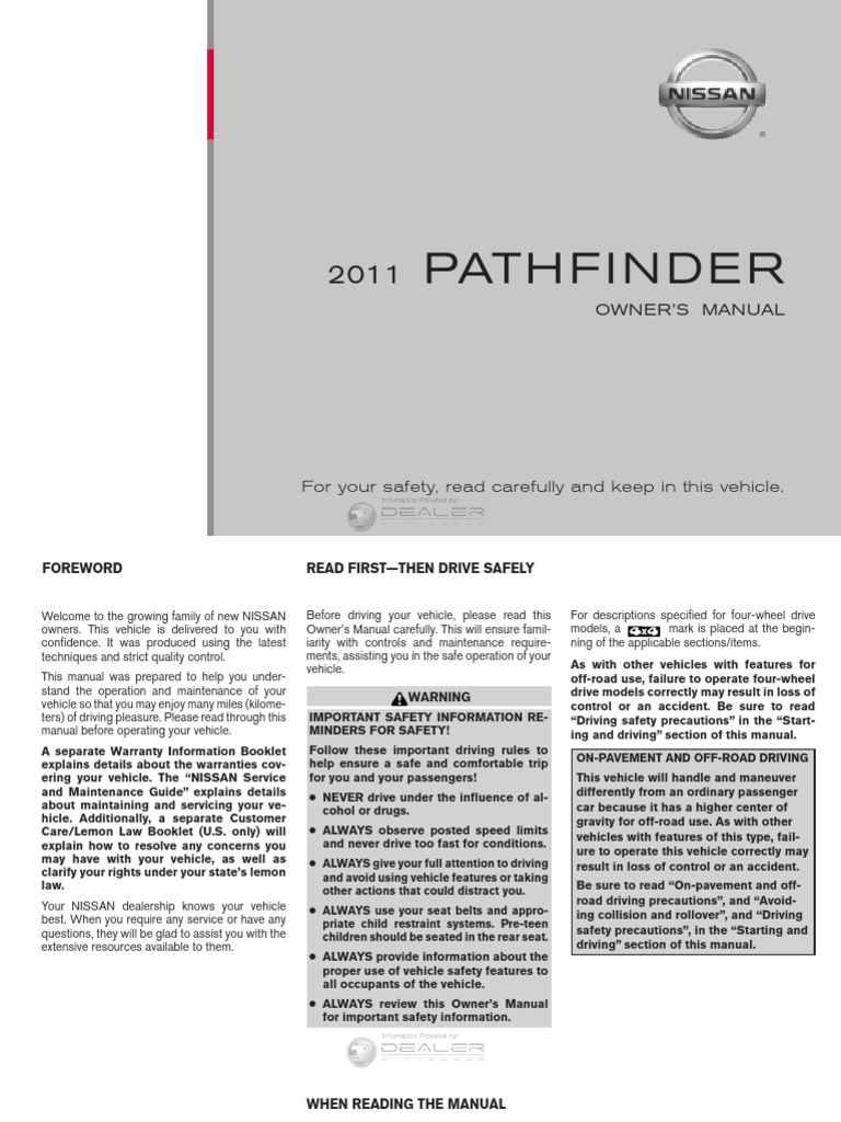 2011 Pathfinder | PDF