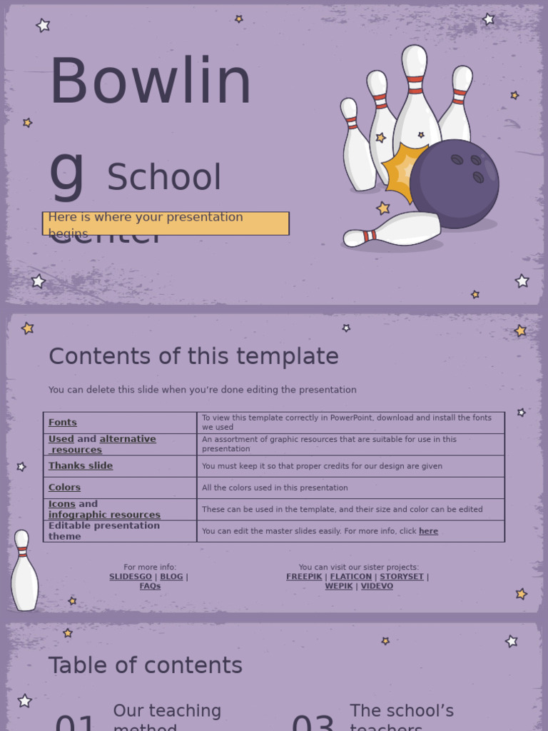 Bowling School Center by Slidesgo | PDF