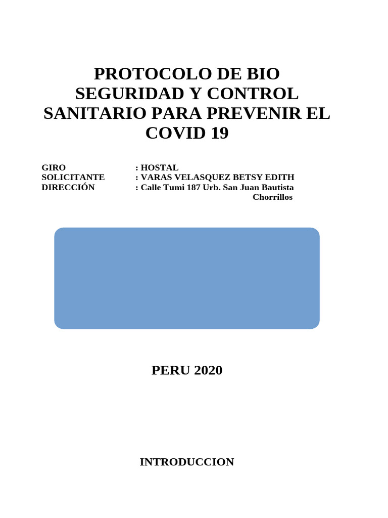 Protocolo para Hoteles Del Minsa | PDF
