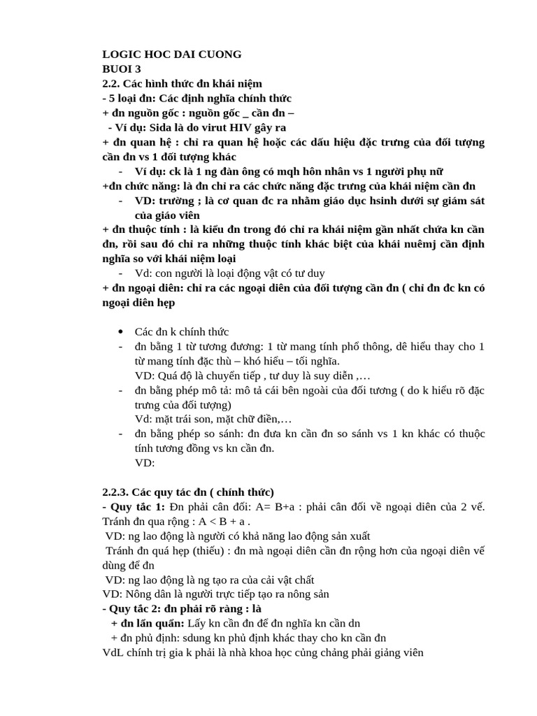 LOGIC HOC DAI CUONG BUOI 3 | PDF