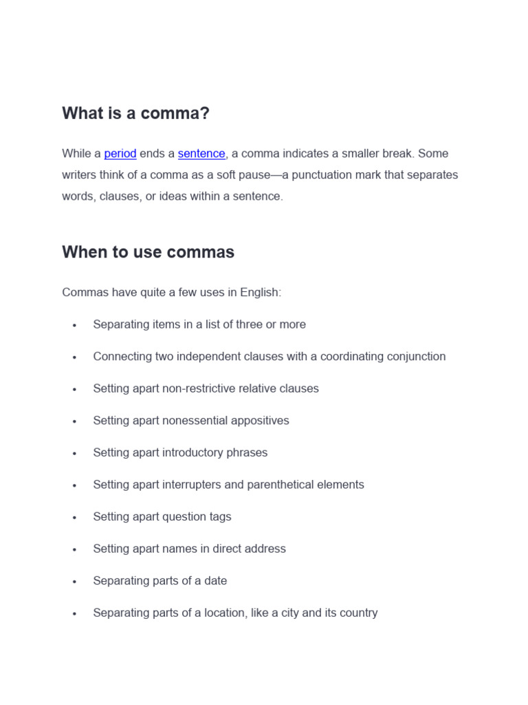 Commas | PDF