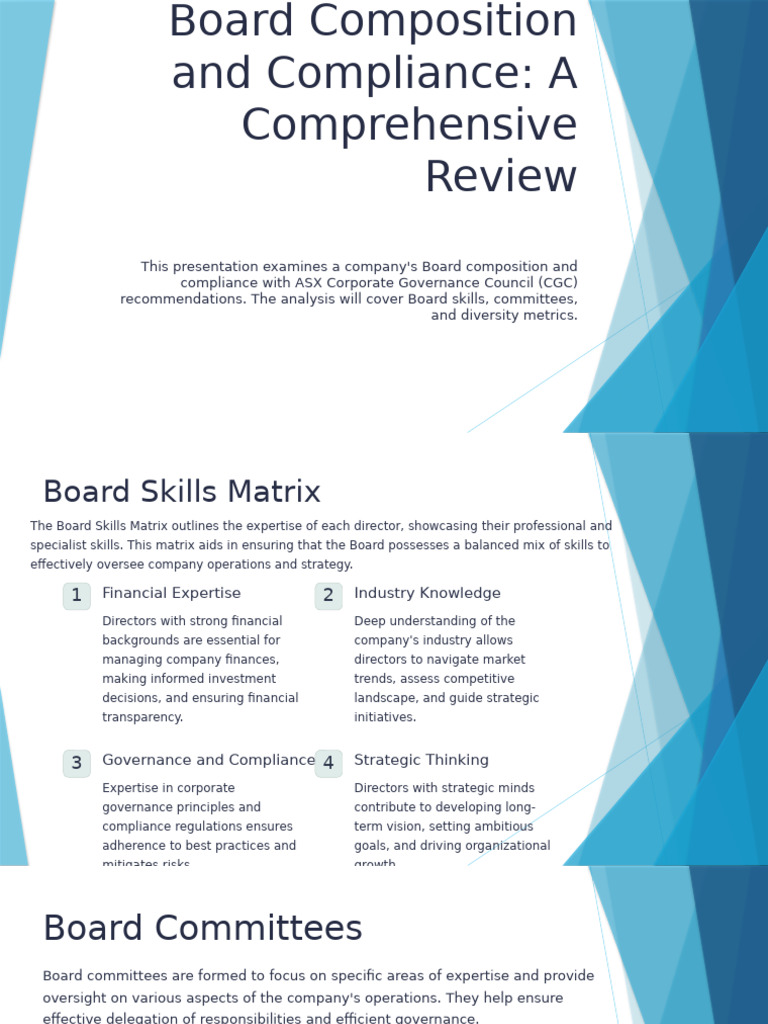 Board Composition and Compliance | PDF