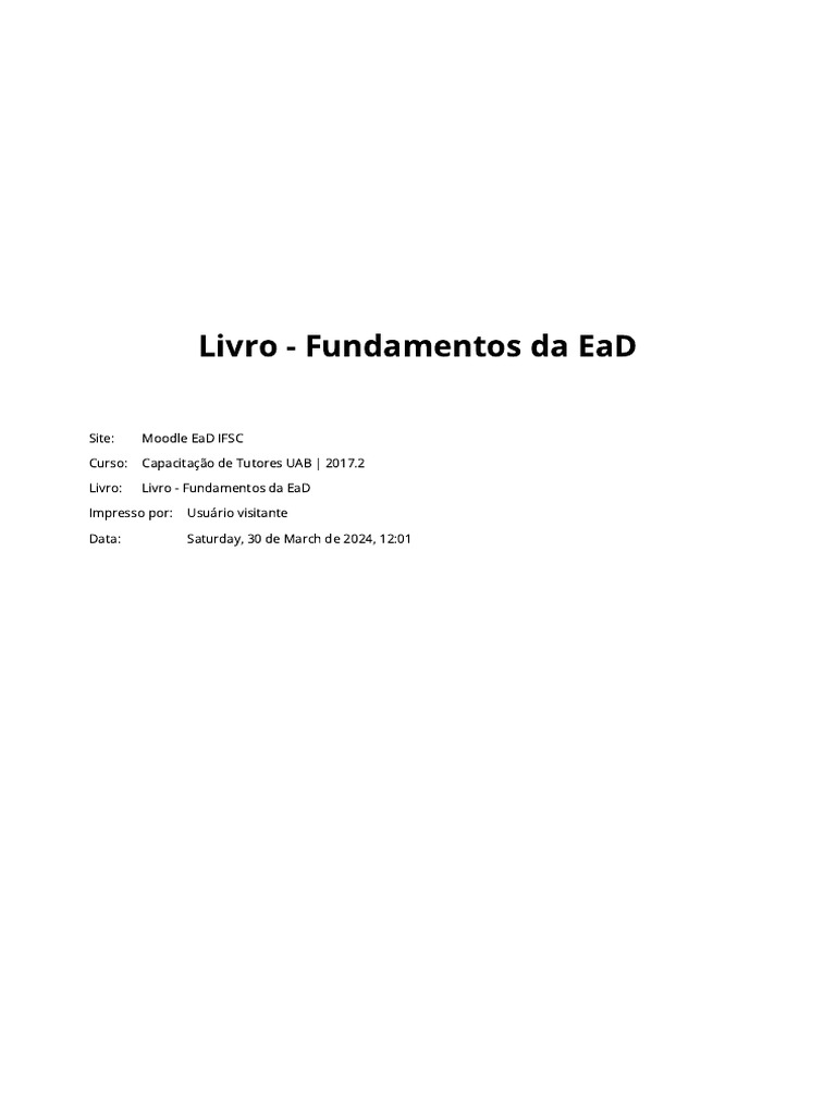 Livro - Fundamentos Da EaD | PDF