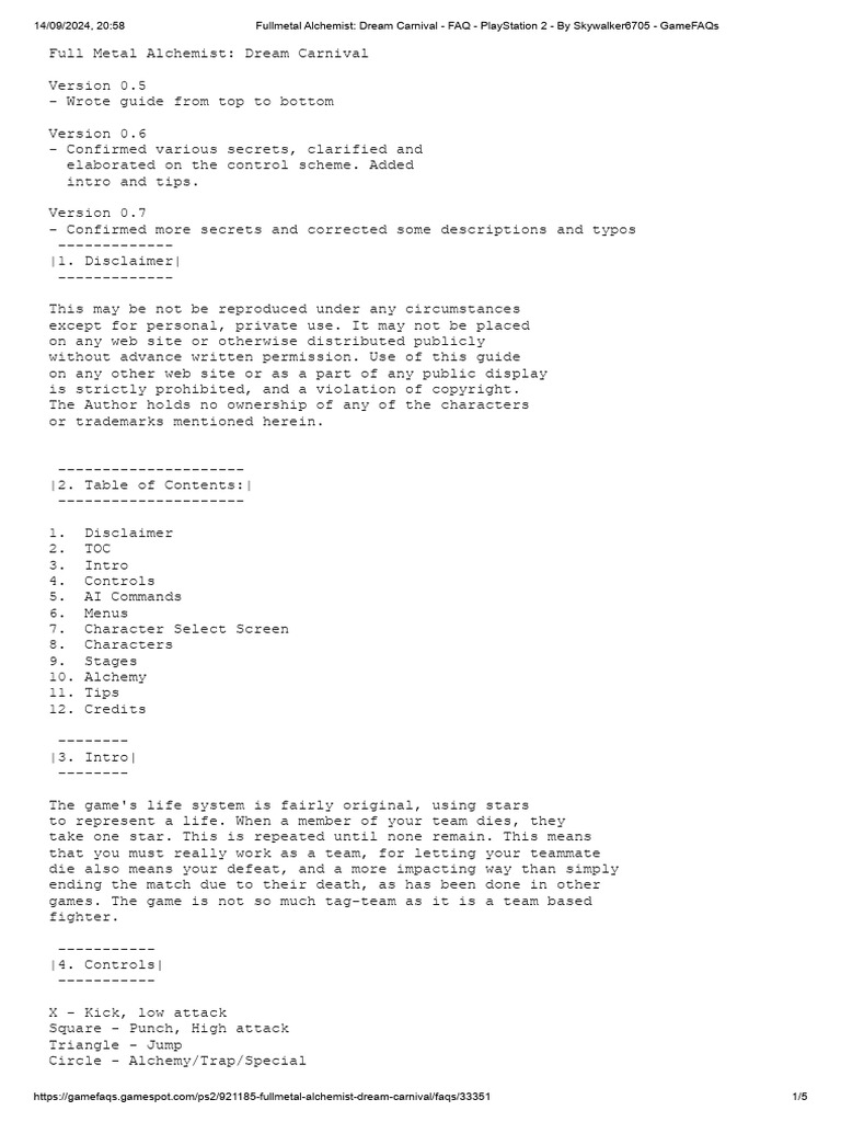Fullmetal Alchemist_ Dream Carnival Guide | PDF