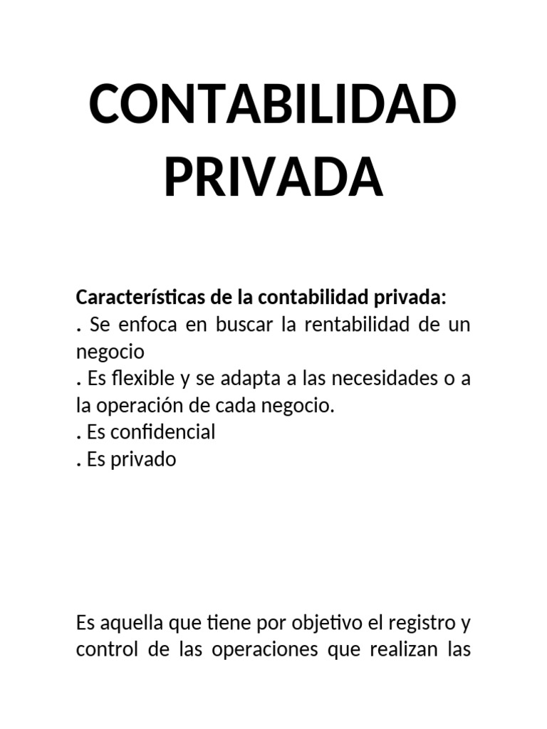 Contabilidad Privada | PDF