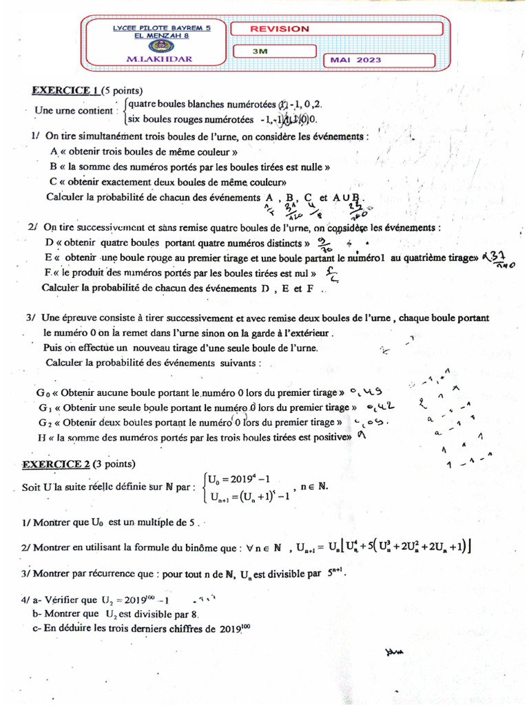 3M Sujet 3 Et 4 | PDF