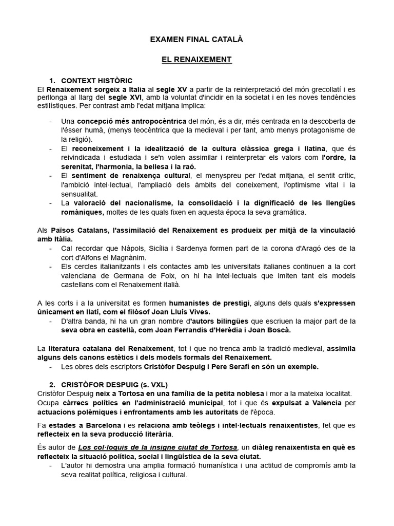 EXAMEN FINAL CATALÀ 1r BATX | PDF