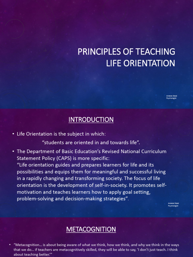 Principles of Teaching Life Orientation | PDF