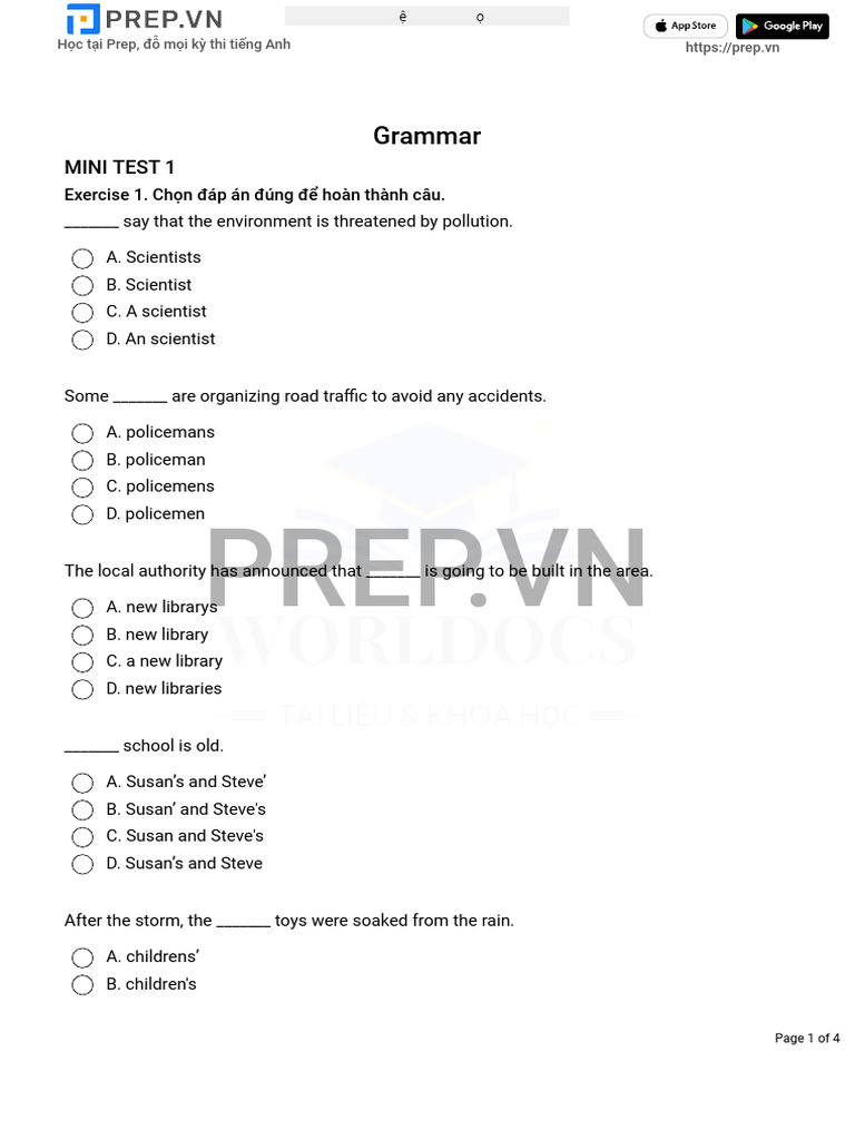 Prep.vn - ngữ Pháp Cơ Bản Plus | PDF