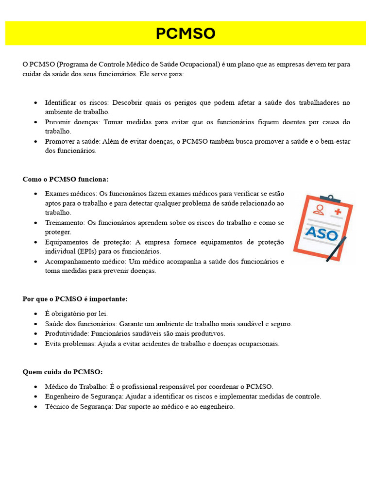 resumo do PCMSO | PDF