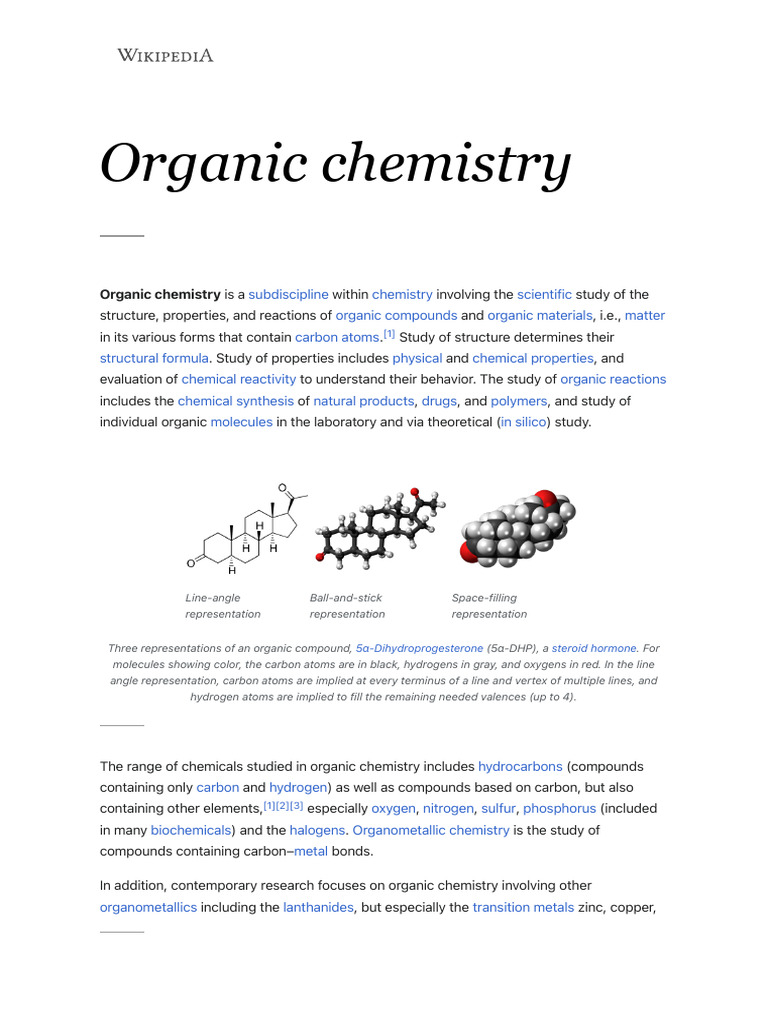 Organic chemistry - Wikipedia | PDF