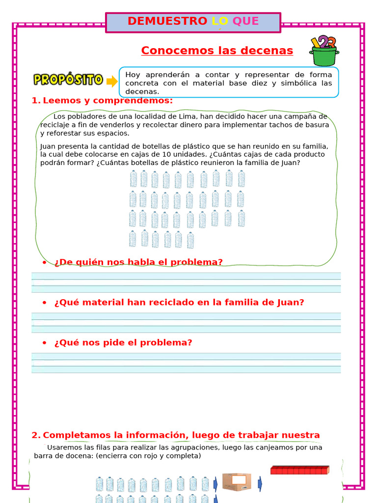 Ficha Mat Conocemos La Decena | PDF