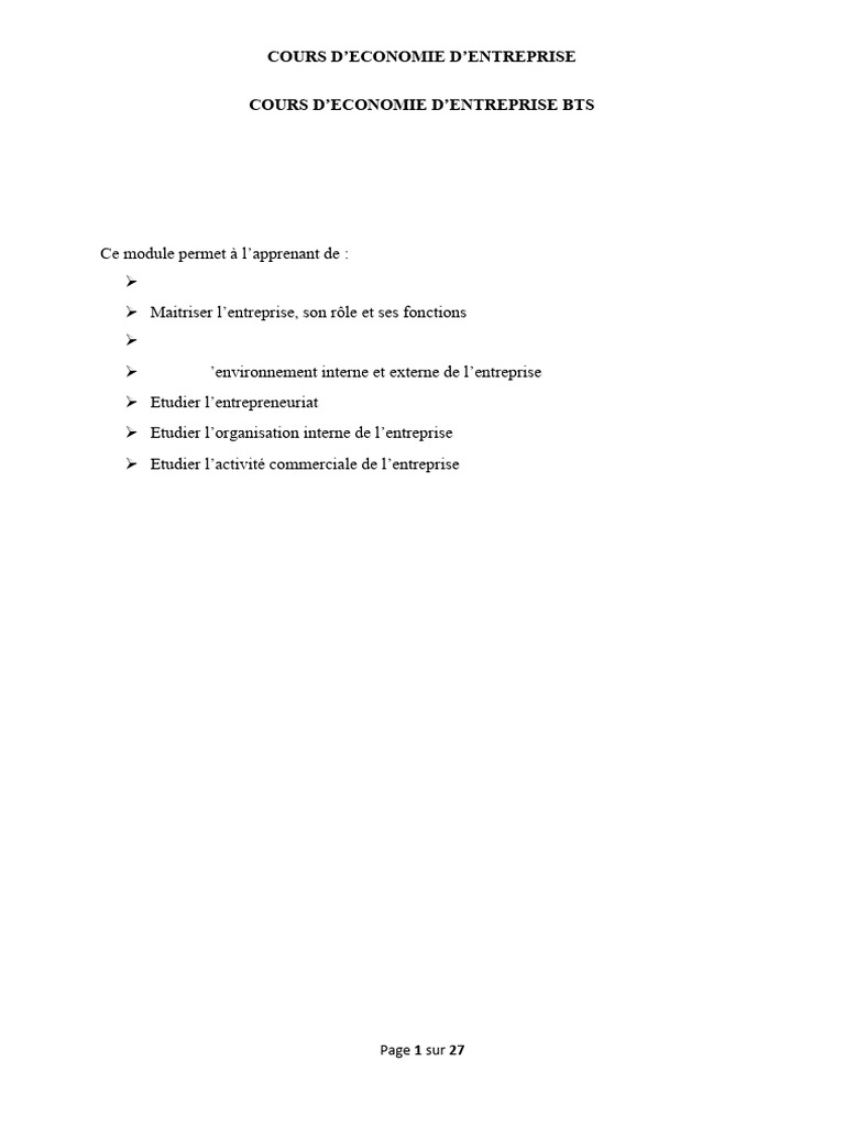 CHAP 1,2 Et 3 EOE 2023 | PDF