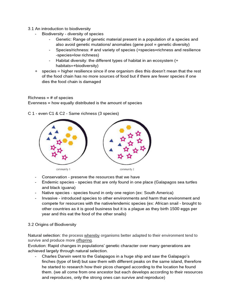 Summary of Introduction To Biodiversuty IB Unit 3 | PDF