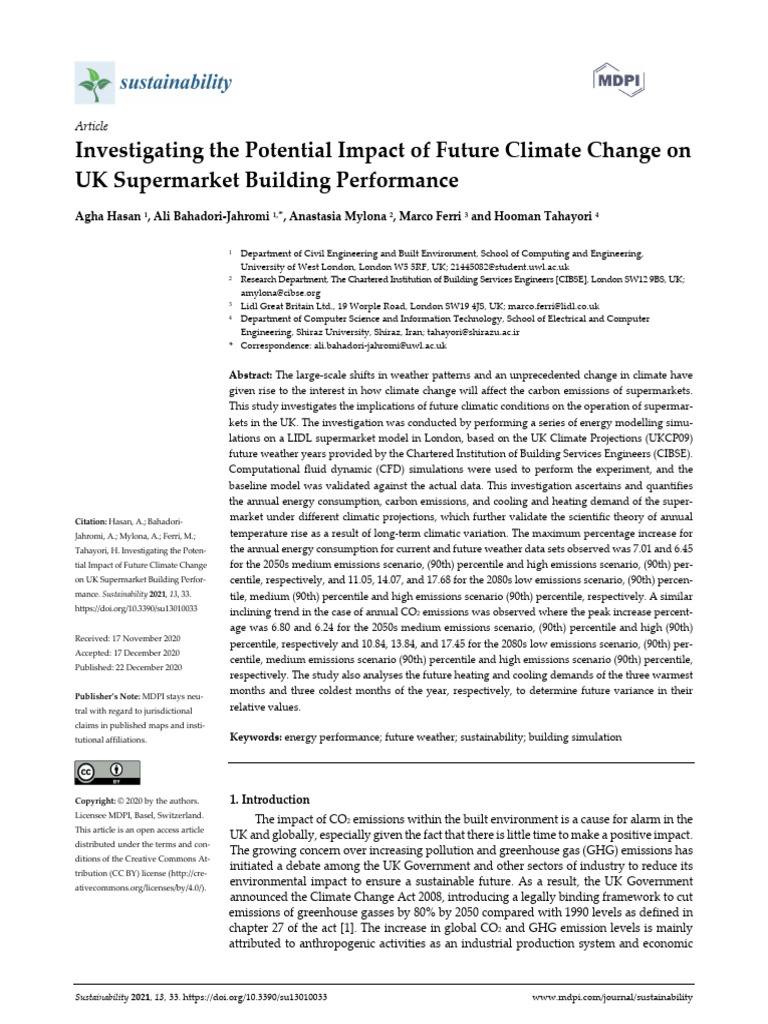 06 Investigating The Potential Impact of Future Climate Change | PDF