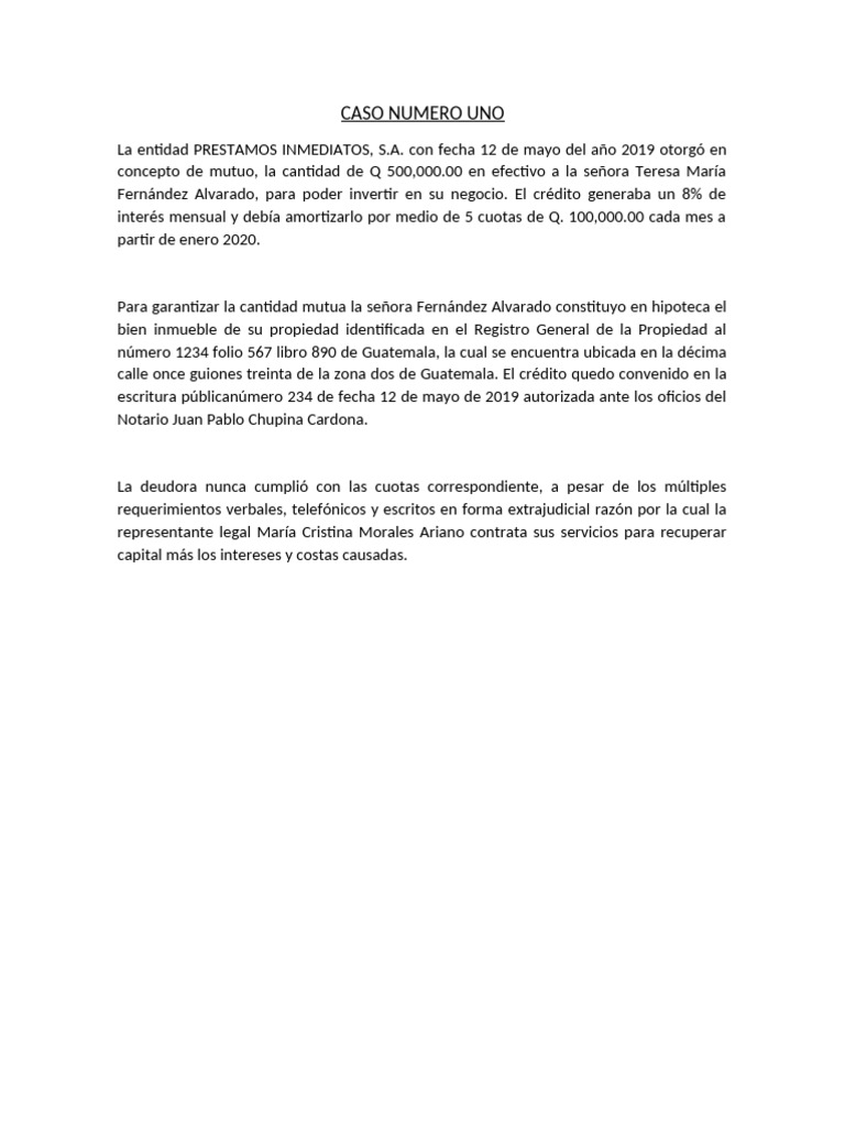 Caso Numero Uno Clinica Civil Ii | PDF