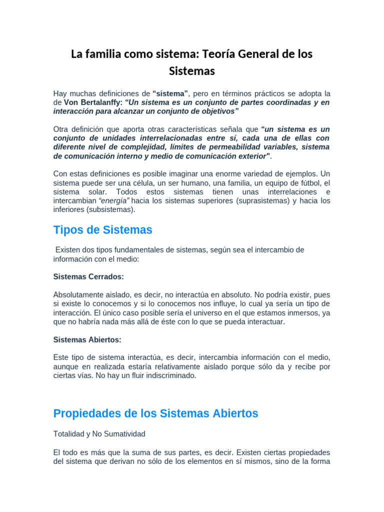 La Familia Como Sistema | PDF