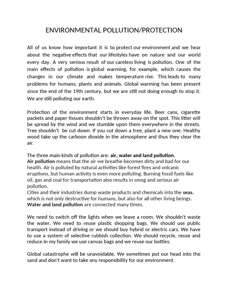 Environmental Pollution:Protection | PDF