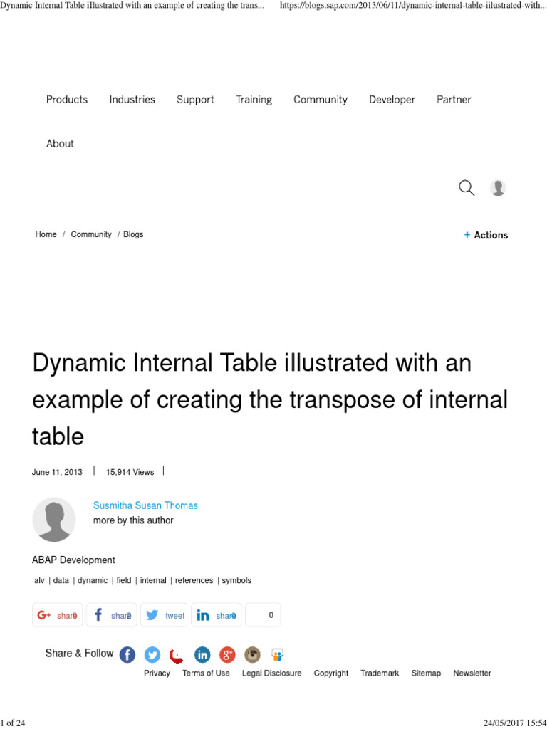 ALV Com Tabela Dinamica Dynamic Internal Table IIlustrated With An Example of Creating The ...
