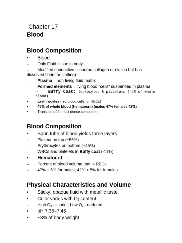 17 Blood Lecture Notes | PDF