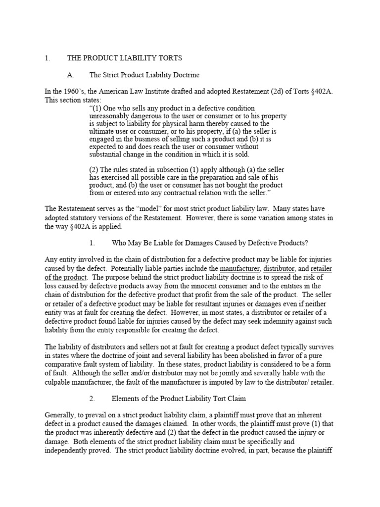 Products Liability | PDF | Product Liability | Implied Warranty