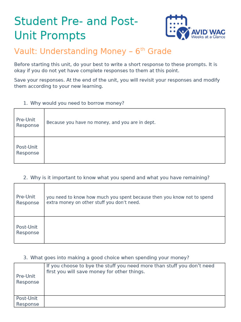 6 Vault Student-PPPrompts | PDF