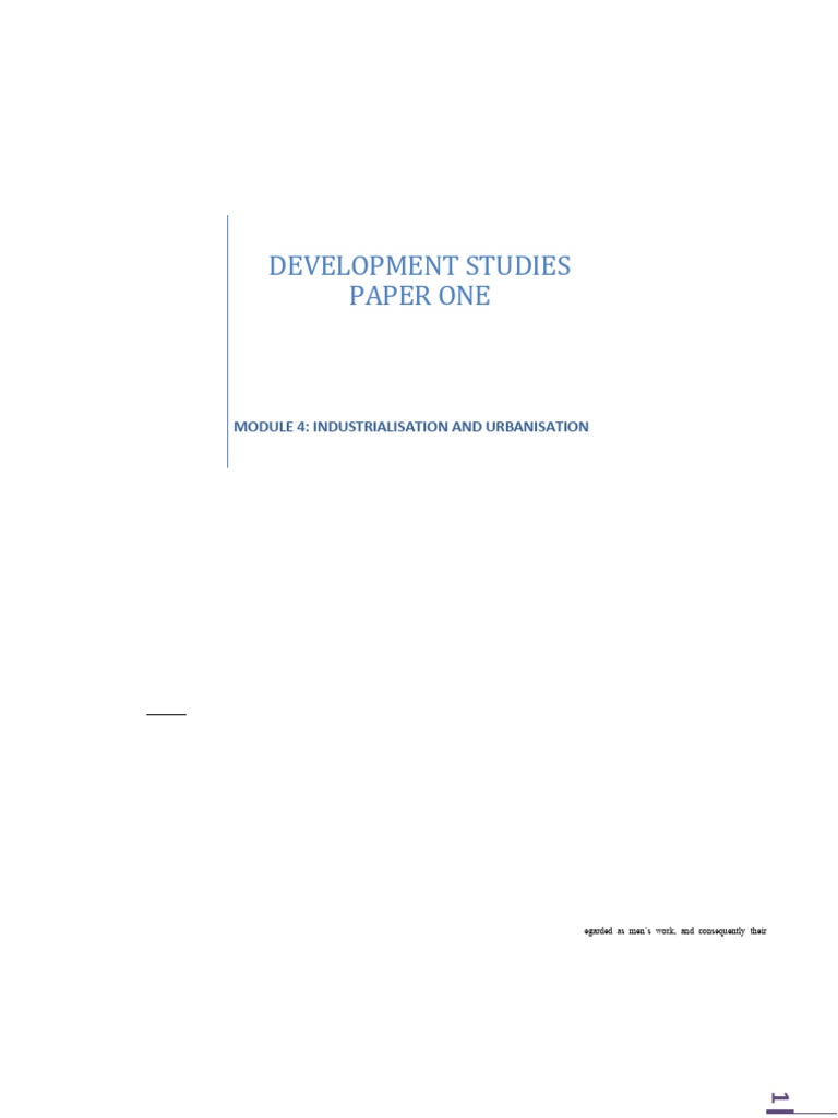 Module 4 Development Studies Paper 1 | PDF