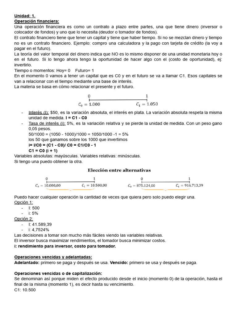 Unidad: 1. Operación Financiera | PDF