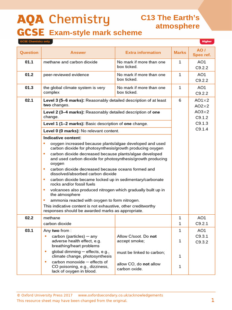 C13 Exam Style Qs HT Ans | PDF