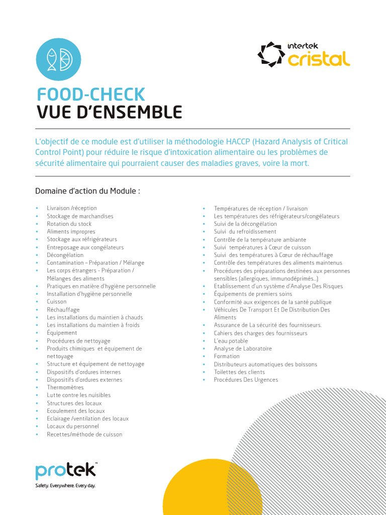 Intertek Cristal Food-Check Datasheet CMYK FR | PDF