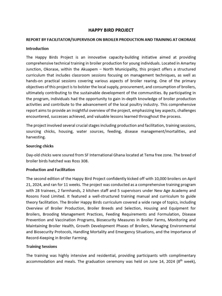Happy Bird Project Report Okorase | PDF