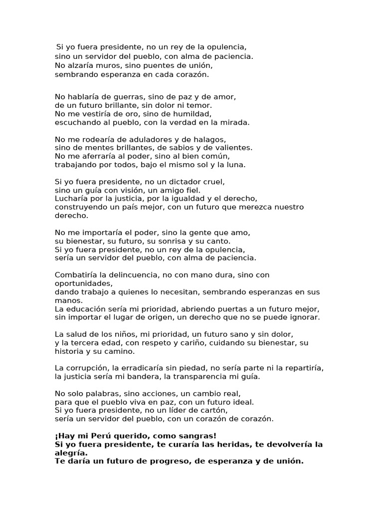 Si Yo Fuera Presidente | PDF