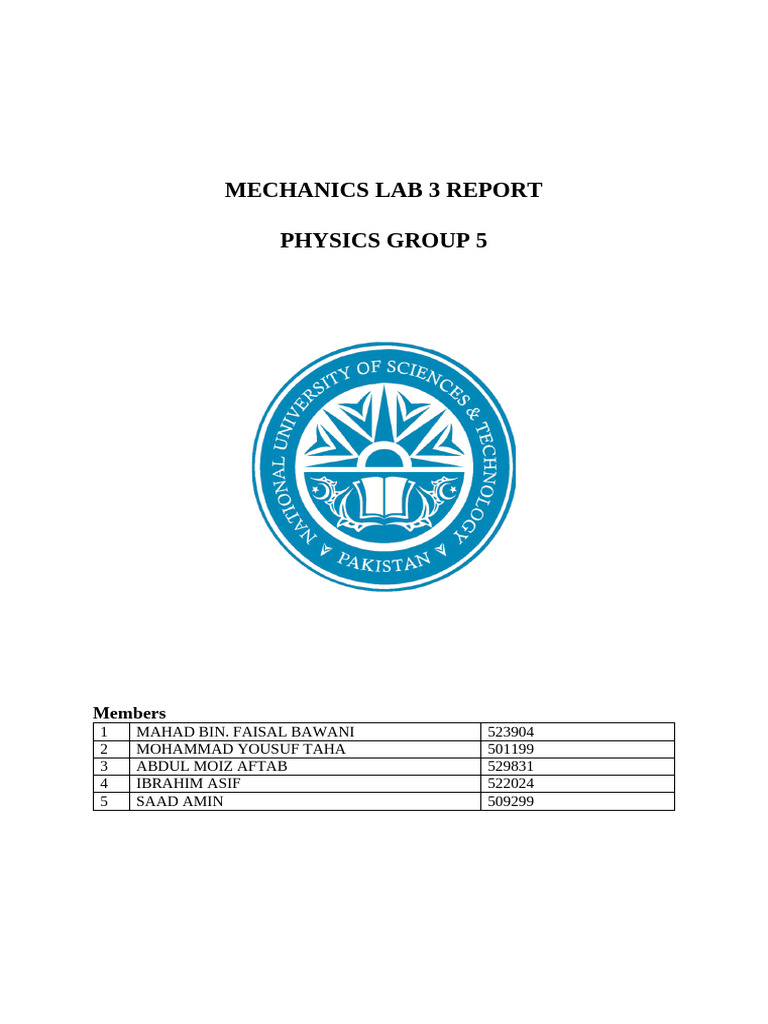 MECHANICS LAB 3 REPORT_final | PDF