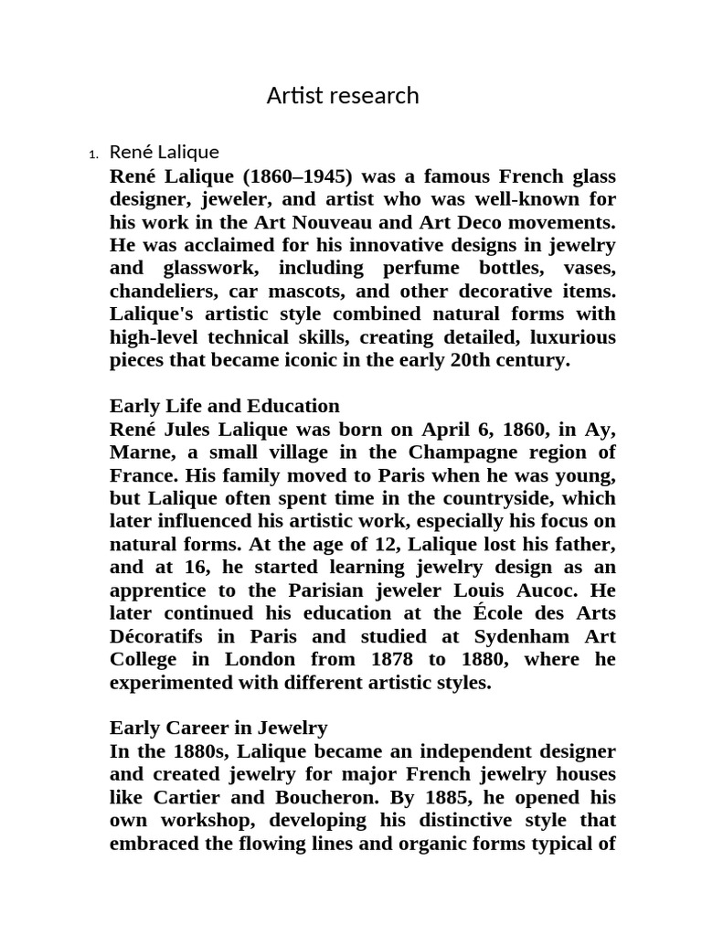 Artist Research | PDF