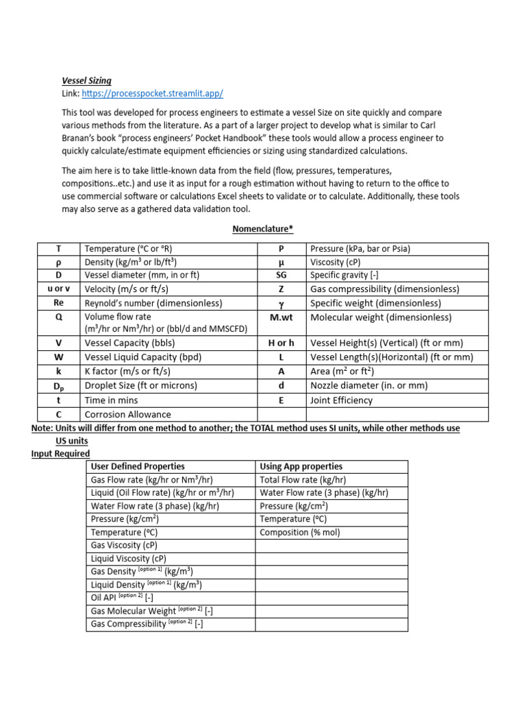 Manual Calculations For Vessel Preliminary Sizing | PDF | Liquids ...