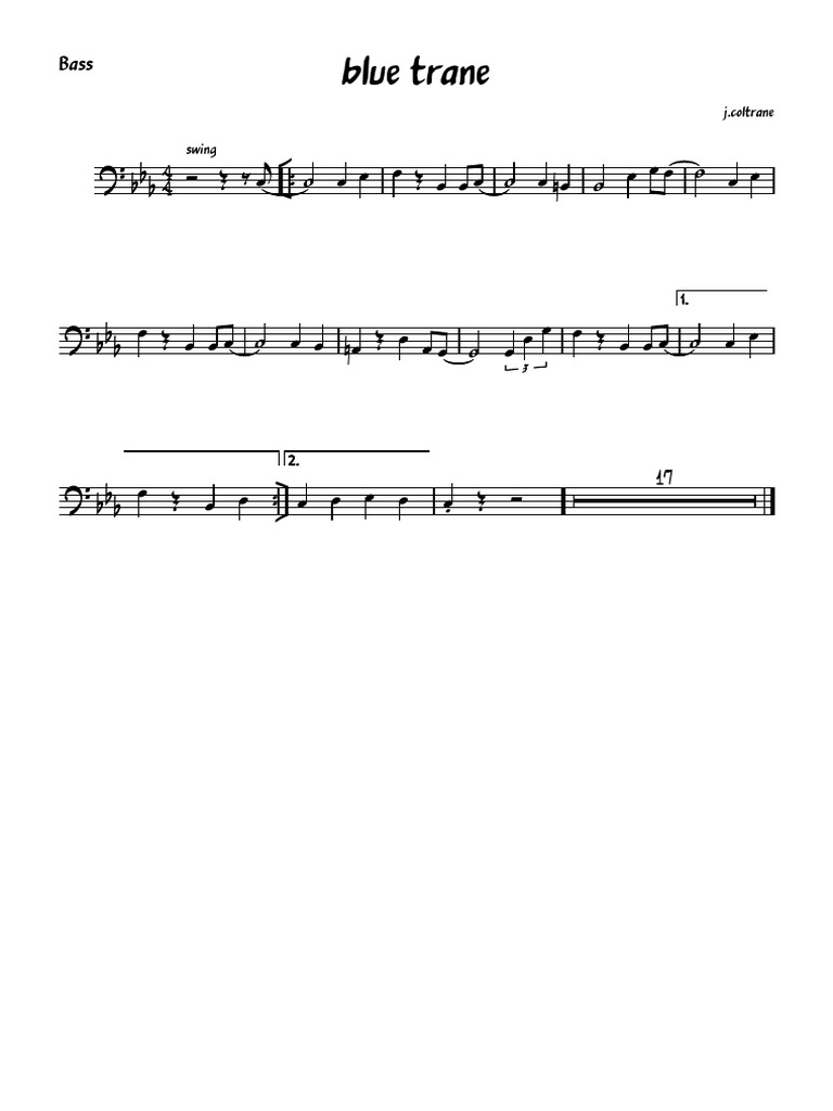Blue Trane Bass | PDF