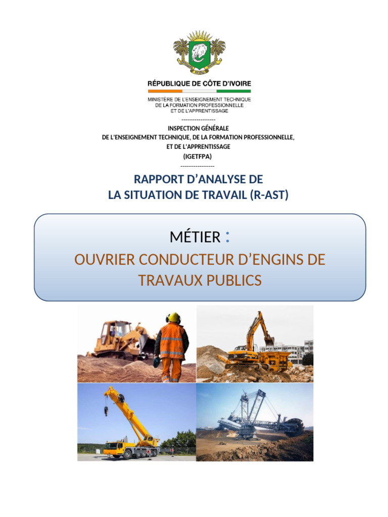 Ast Cap Conducteur D'engins Des Travaux Publics | PDF