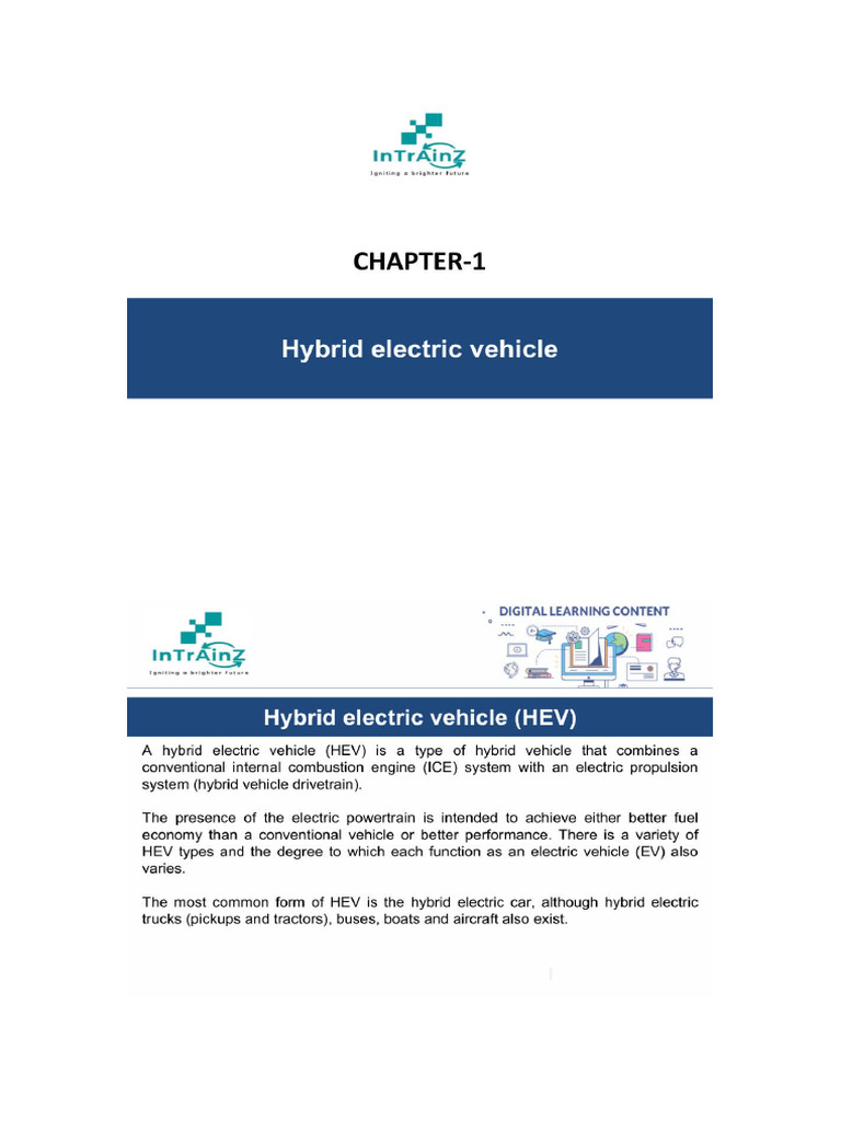hybrid evs chapter 1 | PDF
