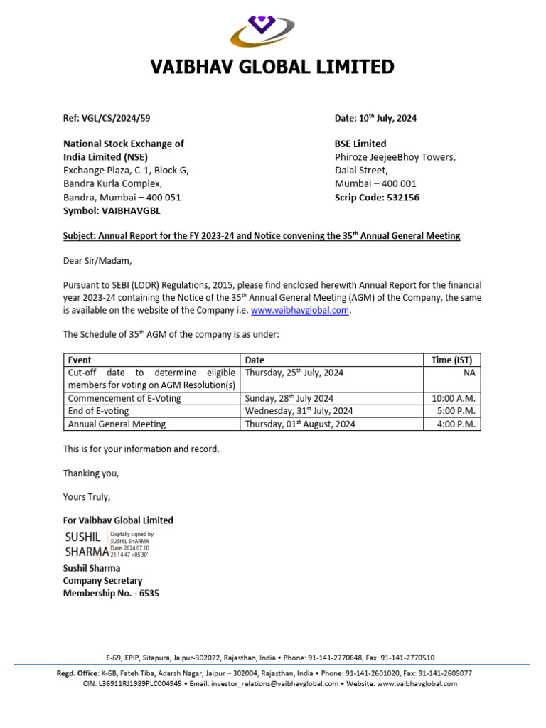 Vaibhav Global Limited | PDF