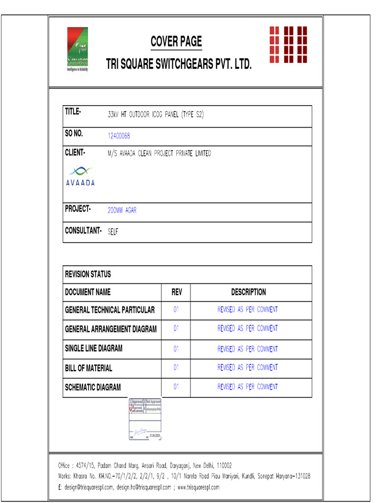 33kv HT Outdoor Icog Panel (Type s2) 200mw | PDF