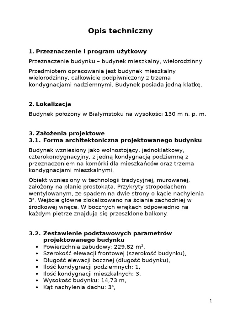 Opis Techniczny BO | PDF