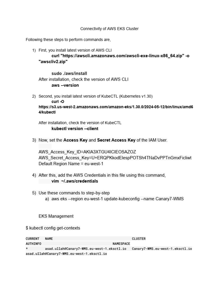AWS EKS Cluster Connectivity | PDF