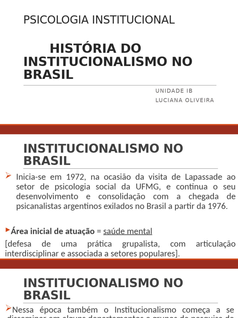 Institucionalismo No Brasil | PDF