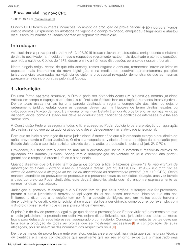 12 - Prova Pericial No Novo CPC - Gilberto Melo | PDF