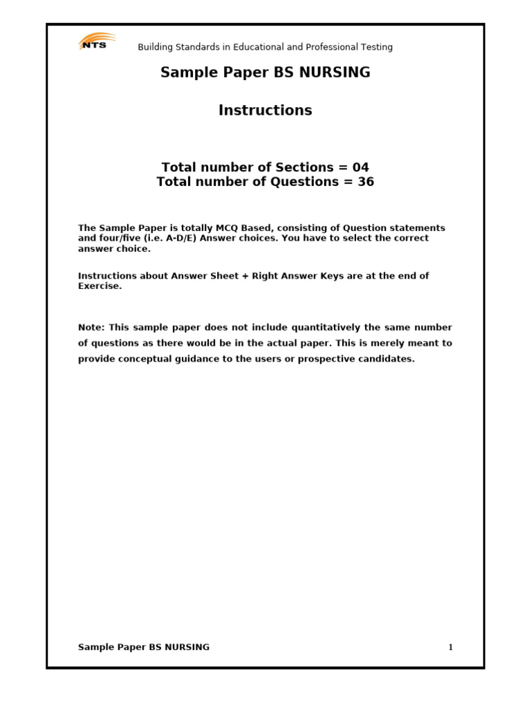 NTS Sample Paper | PDF
