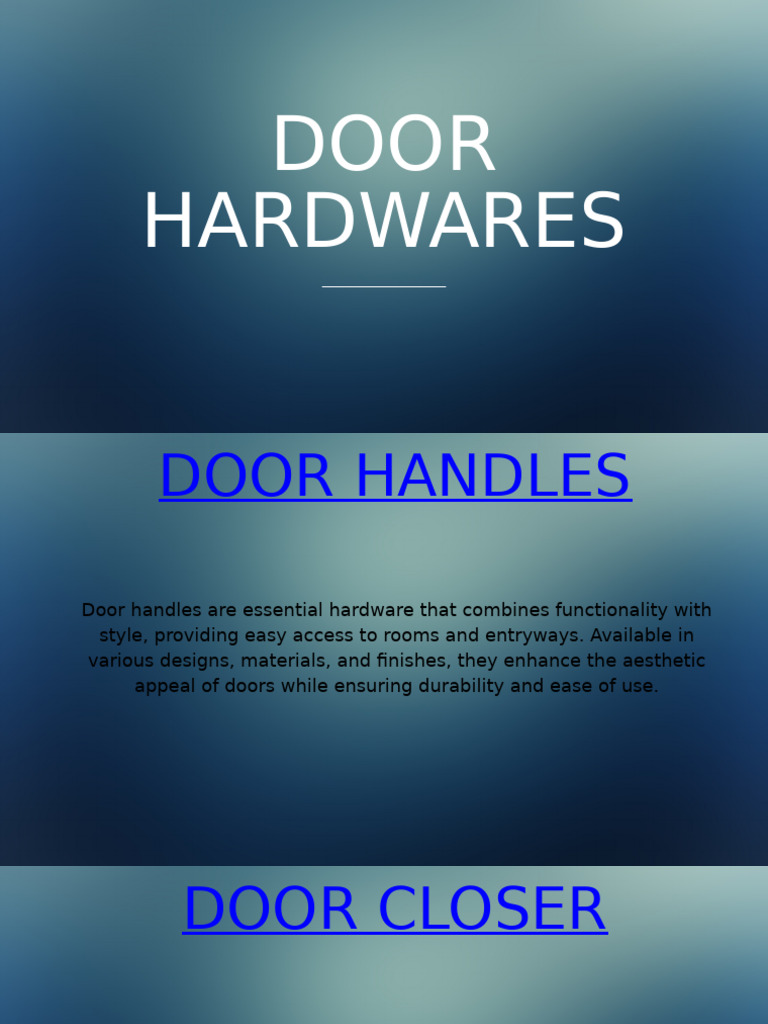 Types of Door Locks and Handles | PDF