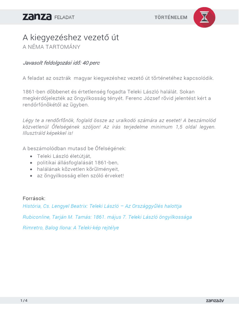 253 Tortenelem Feladatlap 1 | PDF